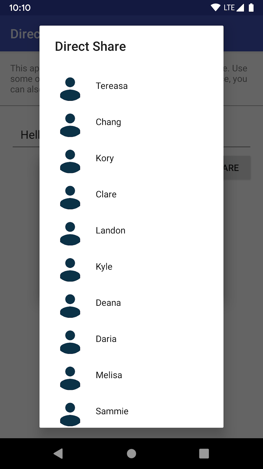 (Deprecated) Direct Share to an Android app | Android Developers