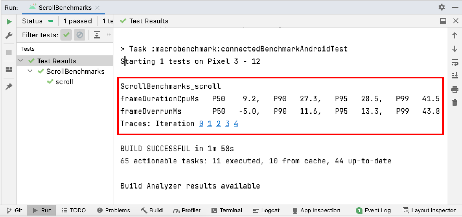Cómo inspeccionar el rendimiento de una app con Macrobenchmark ...