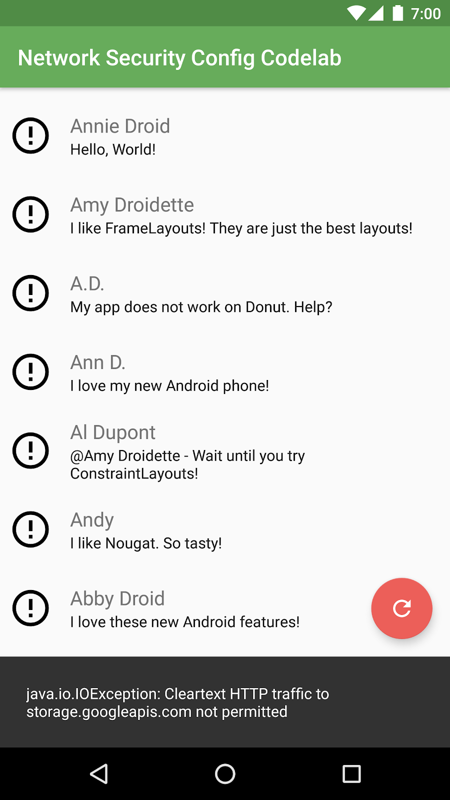 Codelab de configuración de seguridad de red de Android | Android Developers