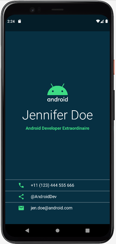 Project: Create a Business Card app | Android Developers