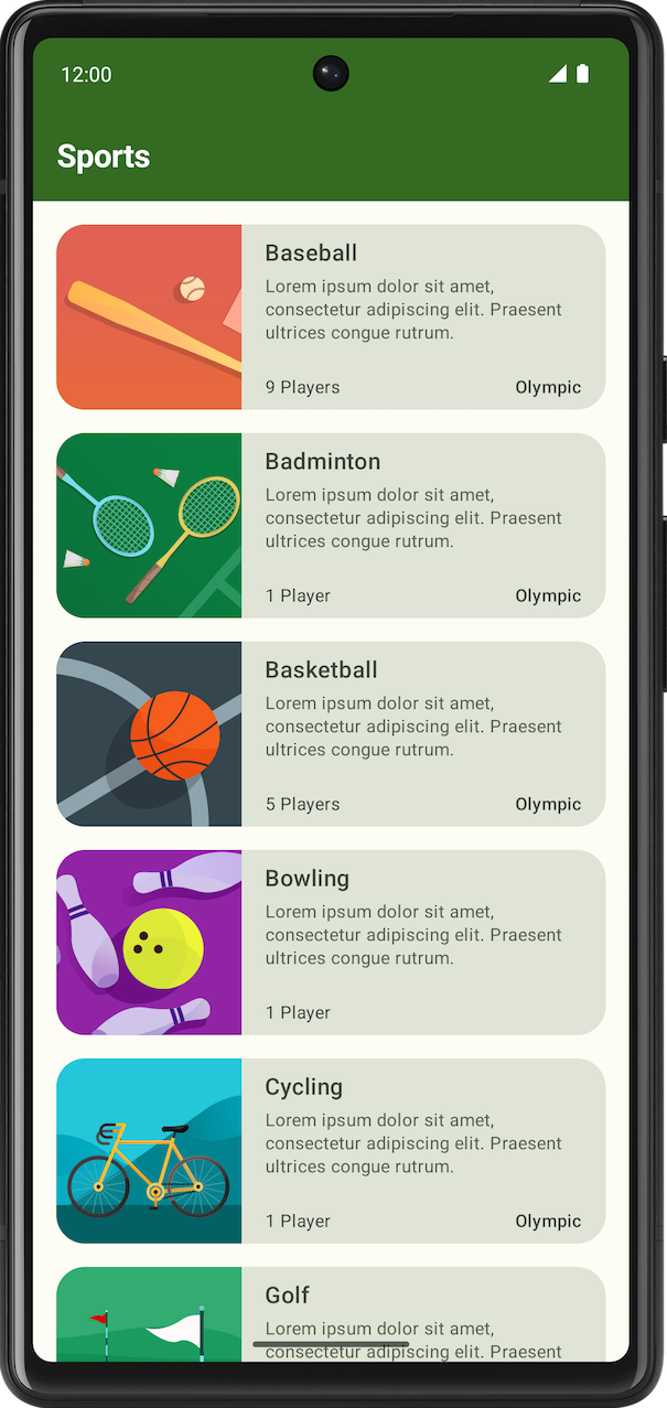 Practice: Build Sports app | Android Developers