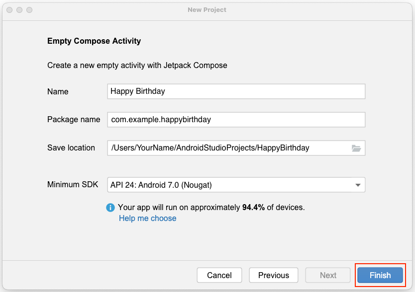 Créer une application simple avec des composables textuels | Android Developers