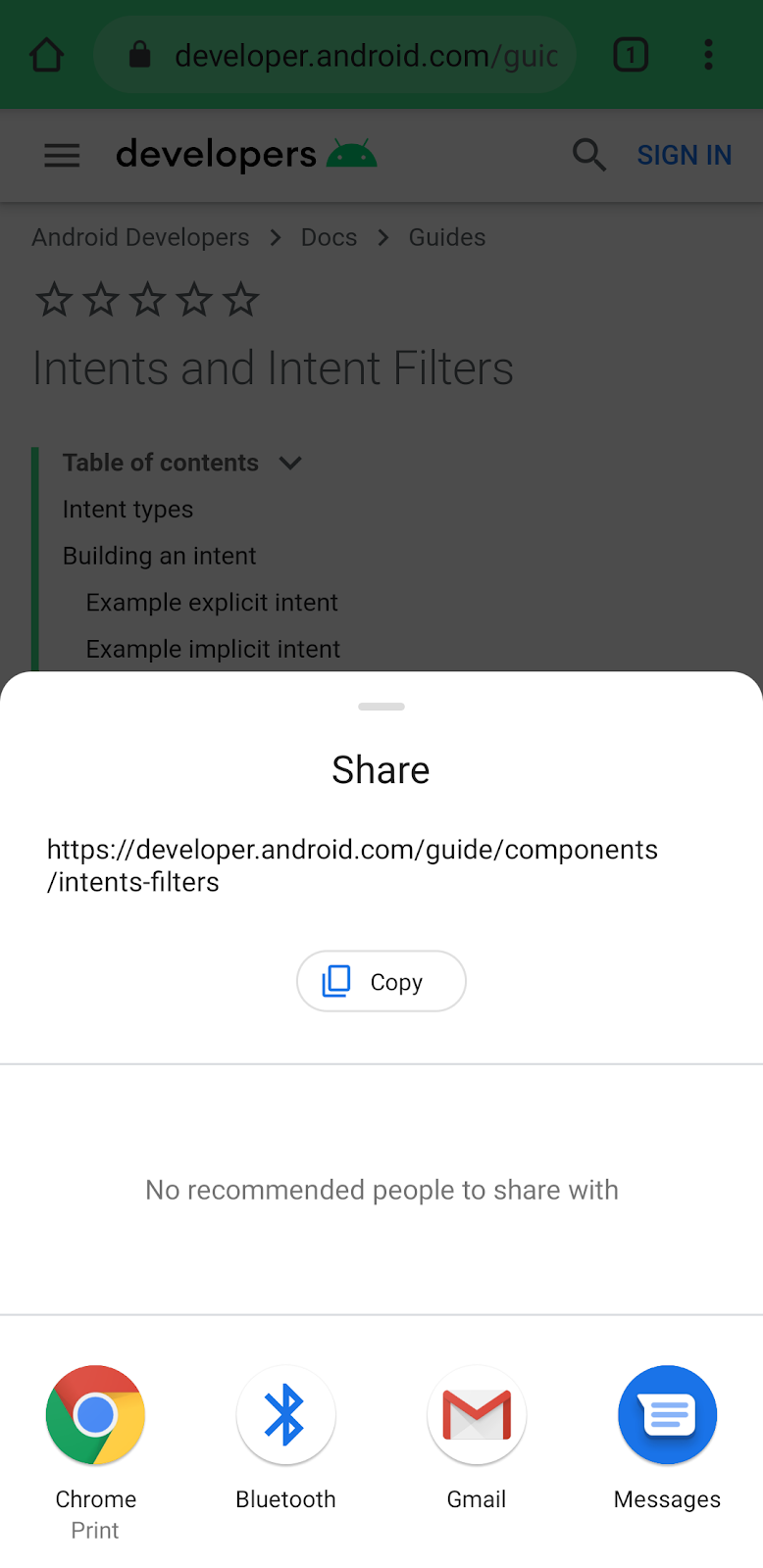 Intents y actividades | Android Developers