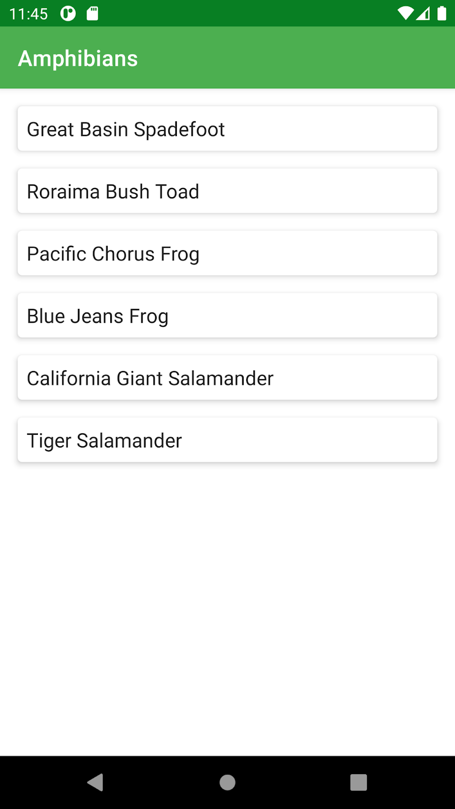 Proyecto: App de Amphibians | Android Developers