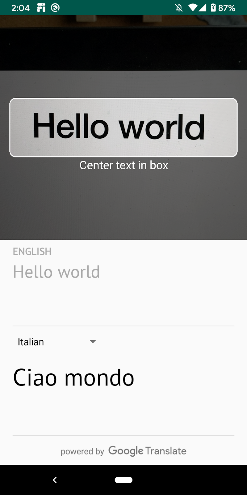 Recognize, Identify Language and Translate text with ML Kit and CameraX ...