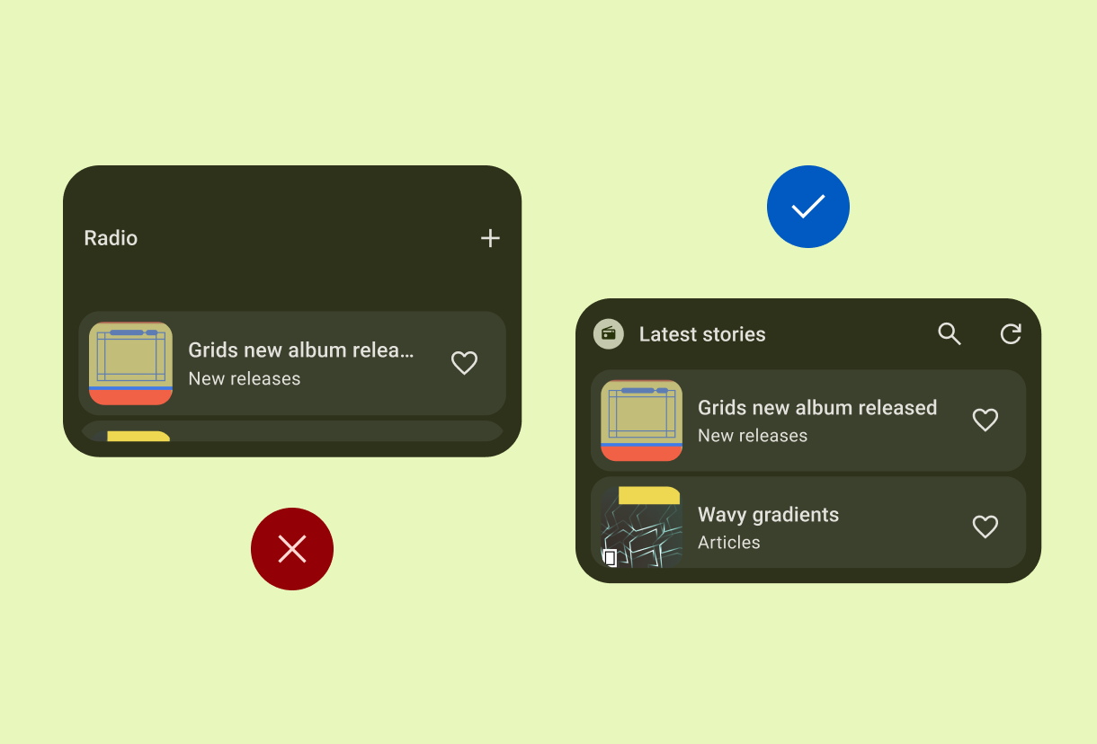 Android 上的微件 | 界面设计 | Widgets | Android Developers