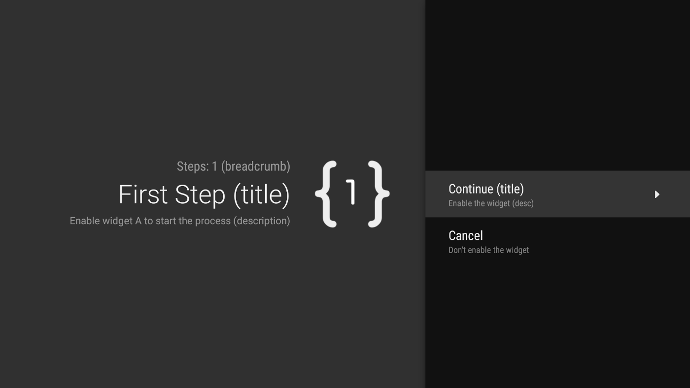 Add a guided step | Android TV | Android Developers